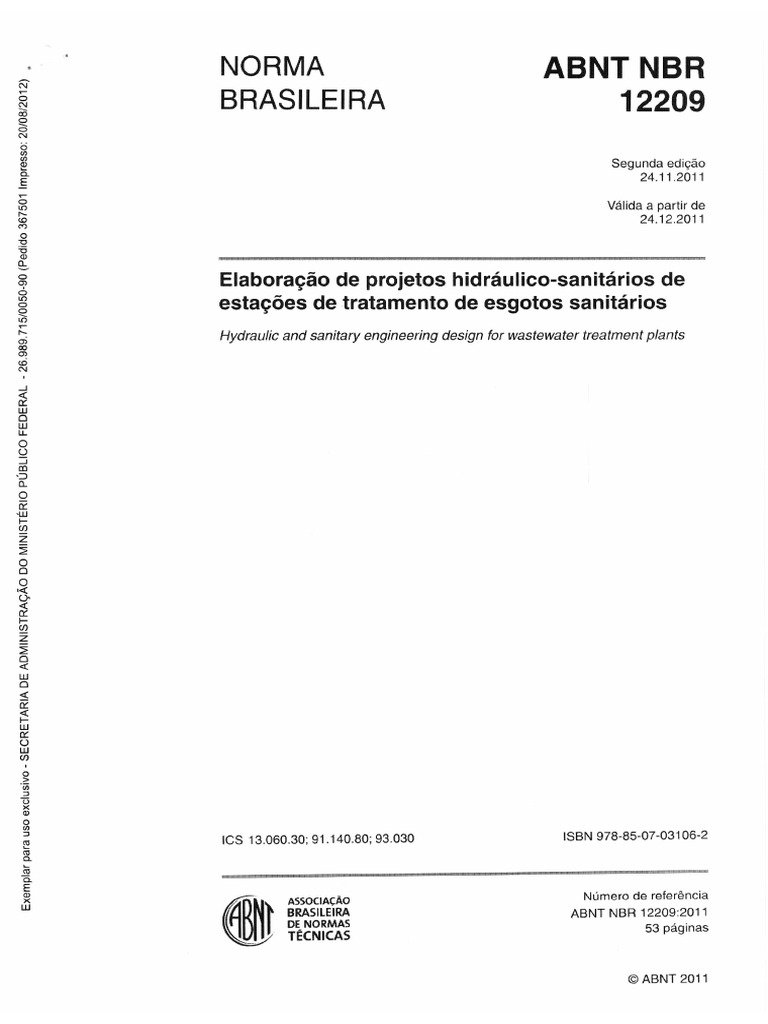 NBR 12209 - 2011 - Elaboracao de Projetos Hidraulicos-Sanitarios de ...
