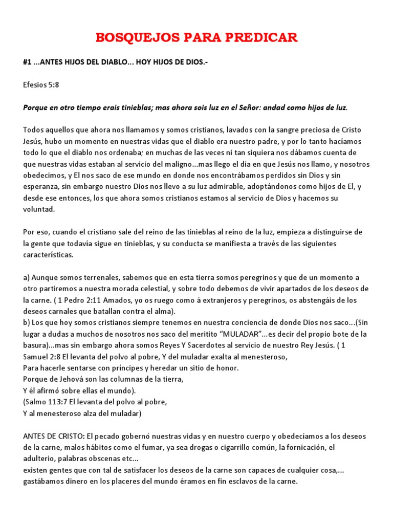 Bosquejos para Predicar sobre la Luz | PDF | San Pedro | Jesús