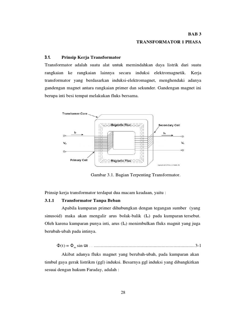 Prinsip Kerja Transformator 1 Fasa | PDF