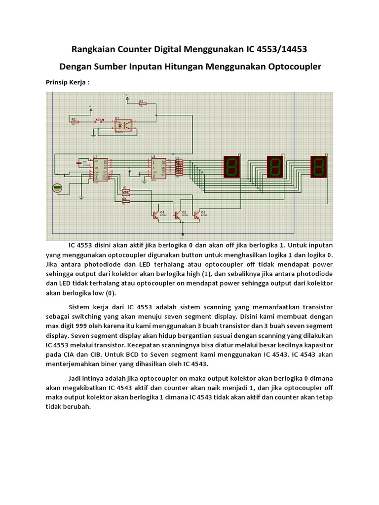 Rangkaian Counter Digital Menggunakan IC 4553 Opto | PDF