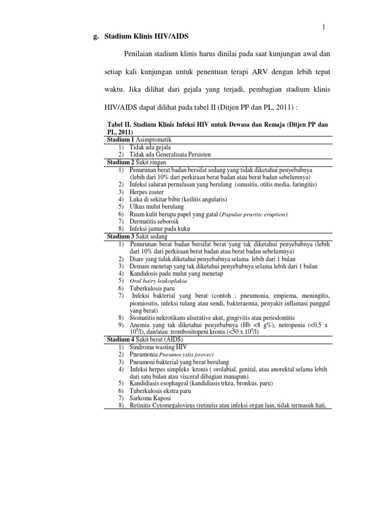Panduan Stadium Klinis HIV/AIDS | PDF