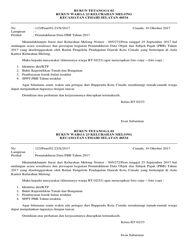 Pemutakhiran Data PBB | PDF