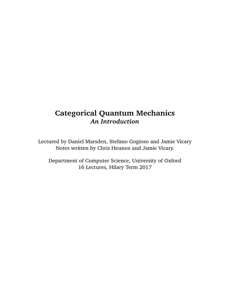 Categorical Quantum Mechanics Introduction | PDF | Vector Space ...