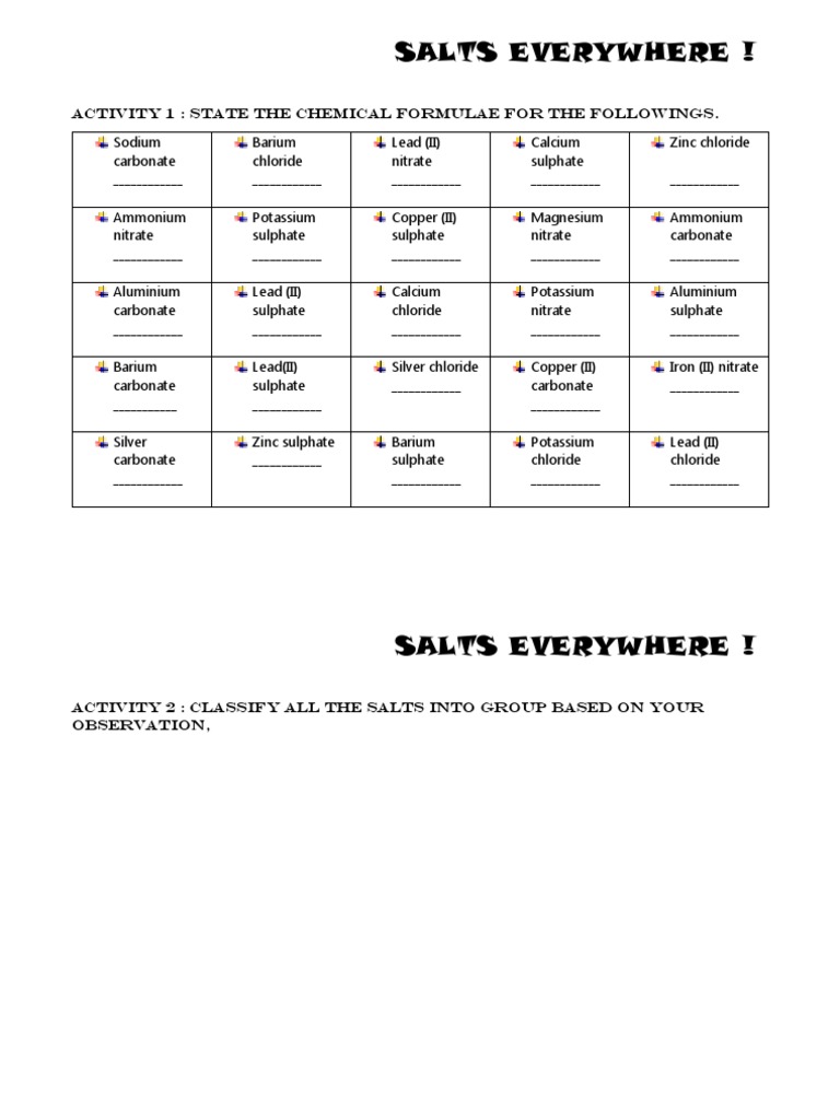Soluble and Insoluble Salts | PDF | Salt (Chemistry) | Carbonate
