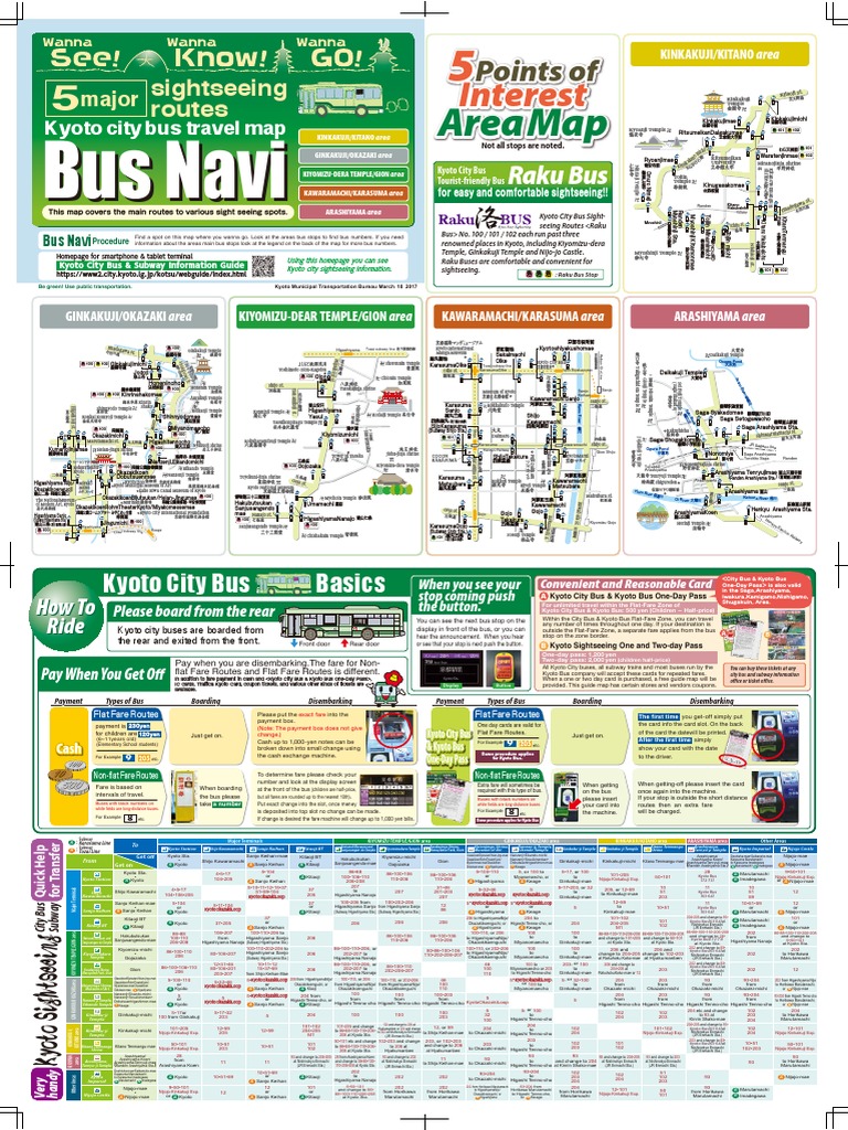 Kyoto Bus Map 1 | PDF | Kyoto | Bus