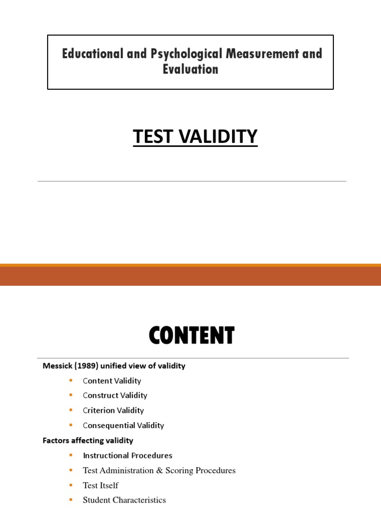 Validity | Validity (Statistics) | Educational Assessment