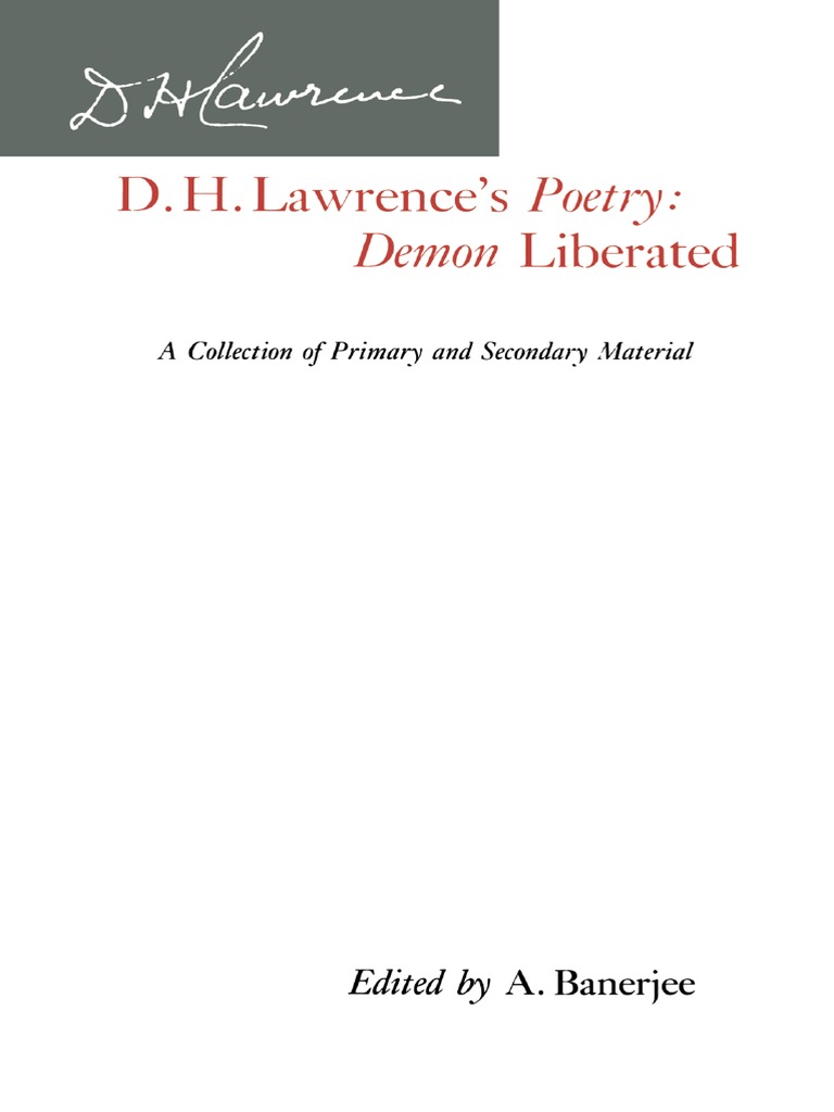 LAWRENCE, D. H. Lawrence's Poetry Demon Liberated | PDF | Poetry | Science