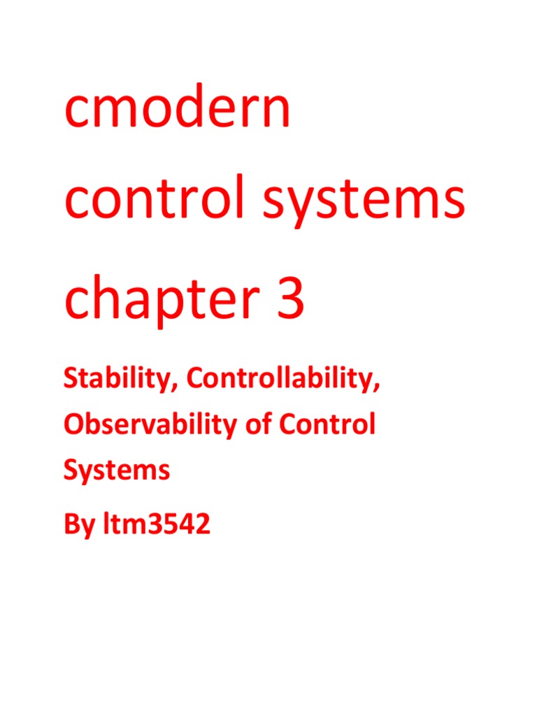 Modern Control Systems A | PDF