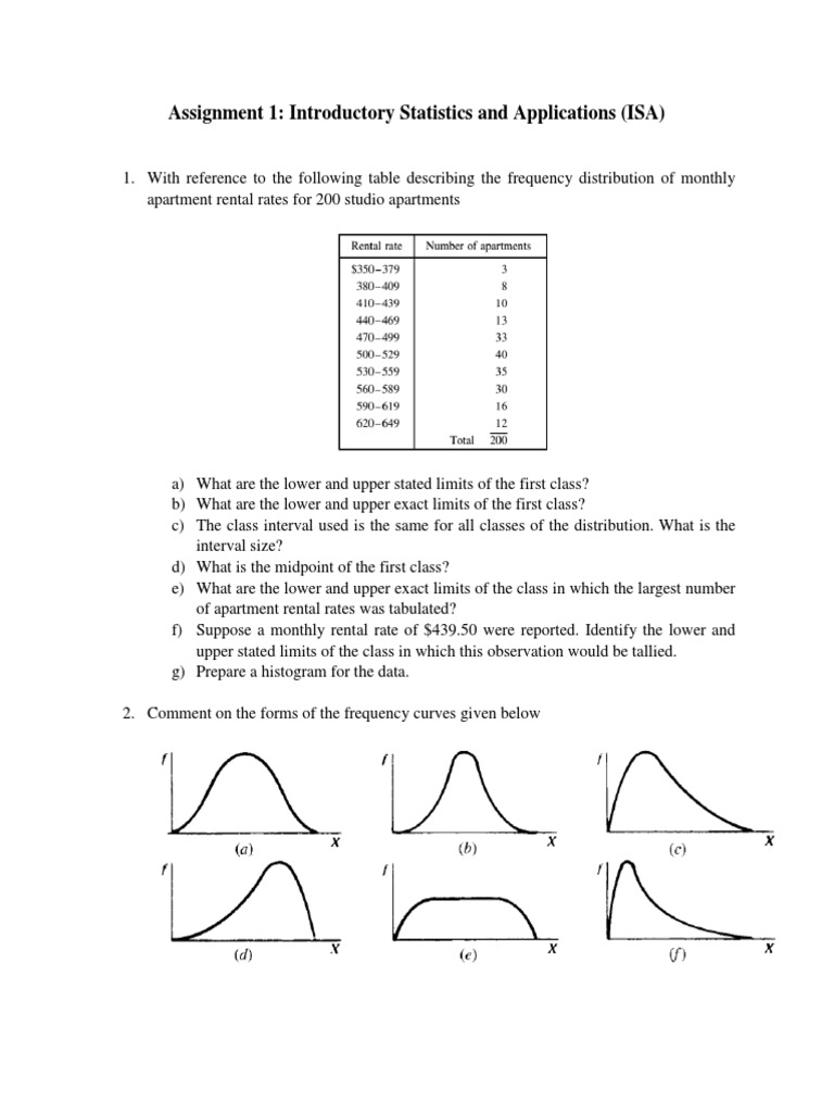 Assignment 1 - IsA | PDF | Standard Deviation | Mean