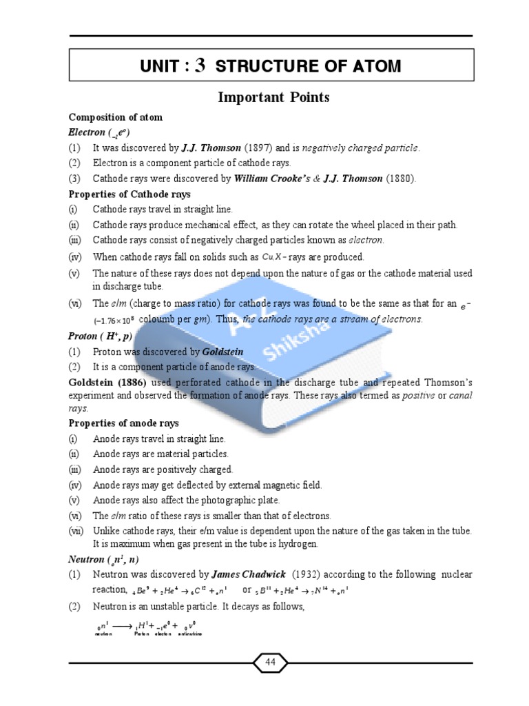Structure of Atom | PDF | Photoelectric Effect | Atomic Orbital
