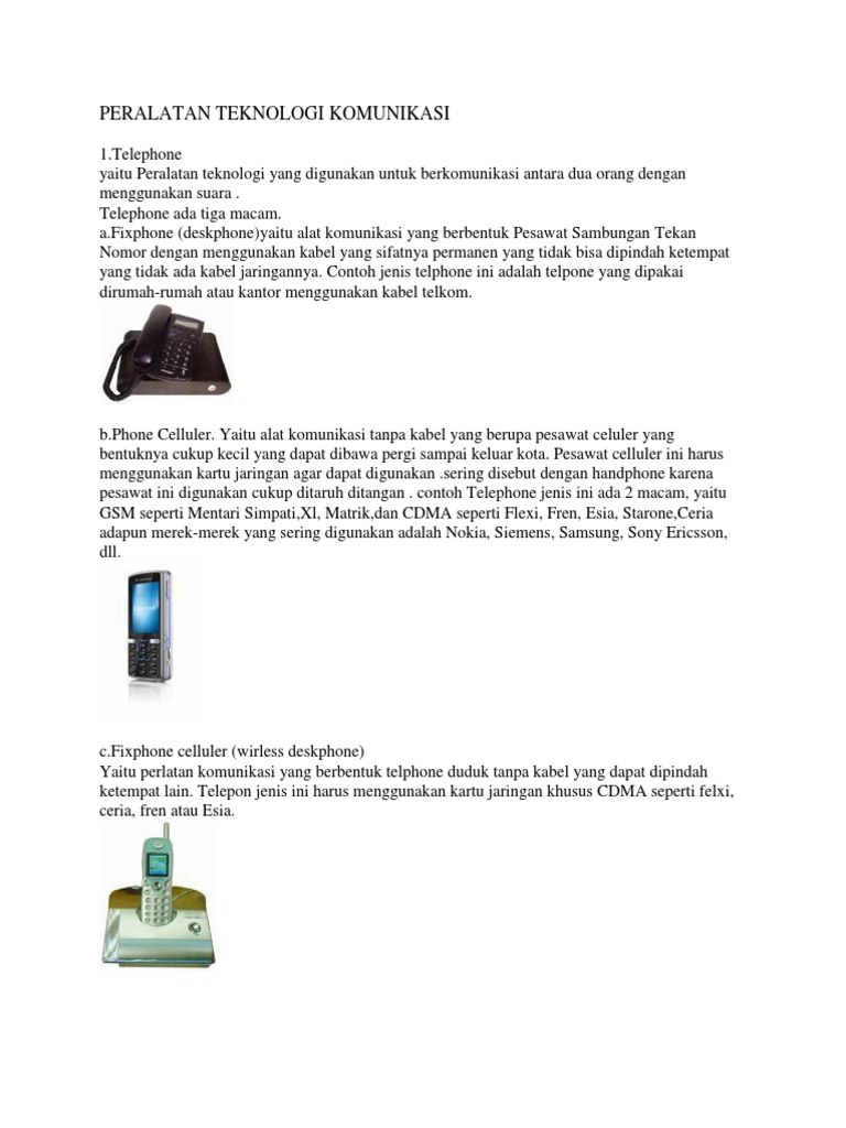 Peralatan Teknologi Komunikasi | PDF