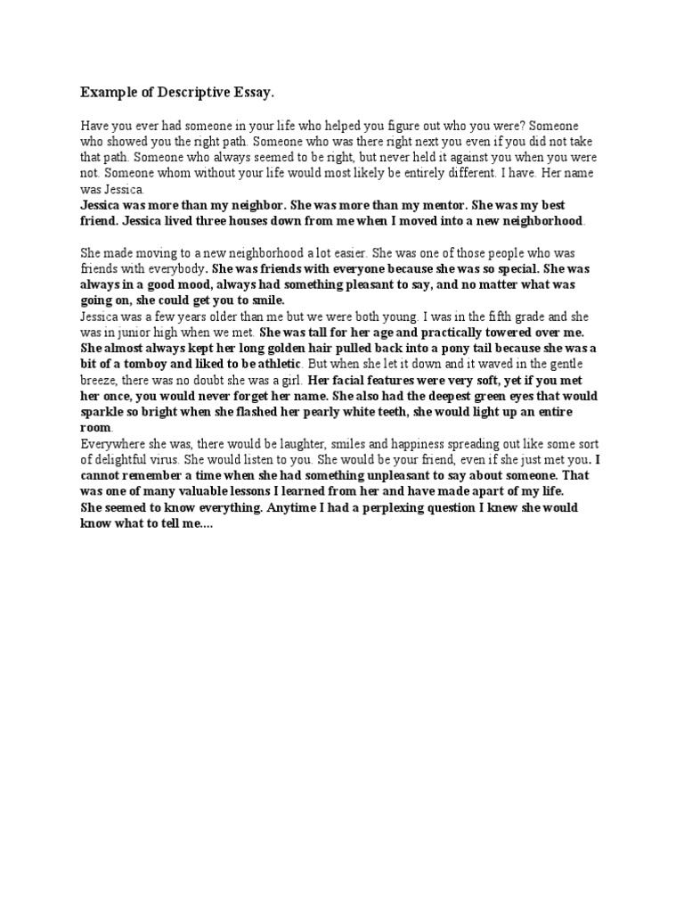 Descriptive Essay | PDF | Mystery, Thriller & Crime Fiction