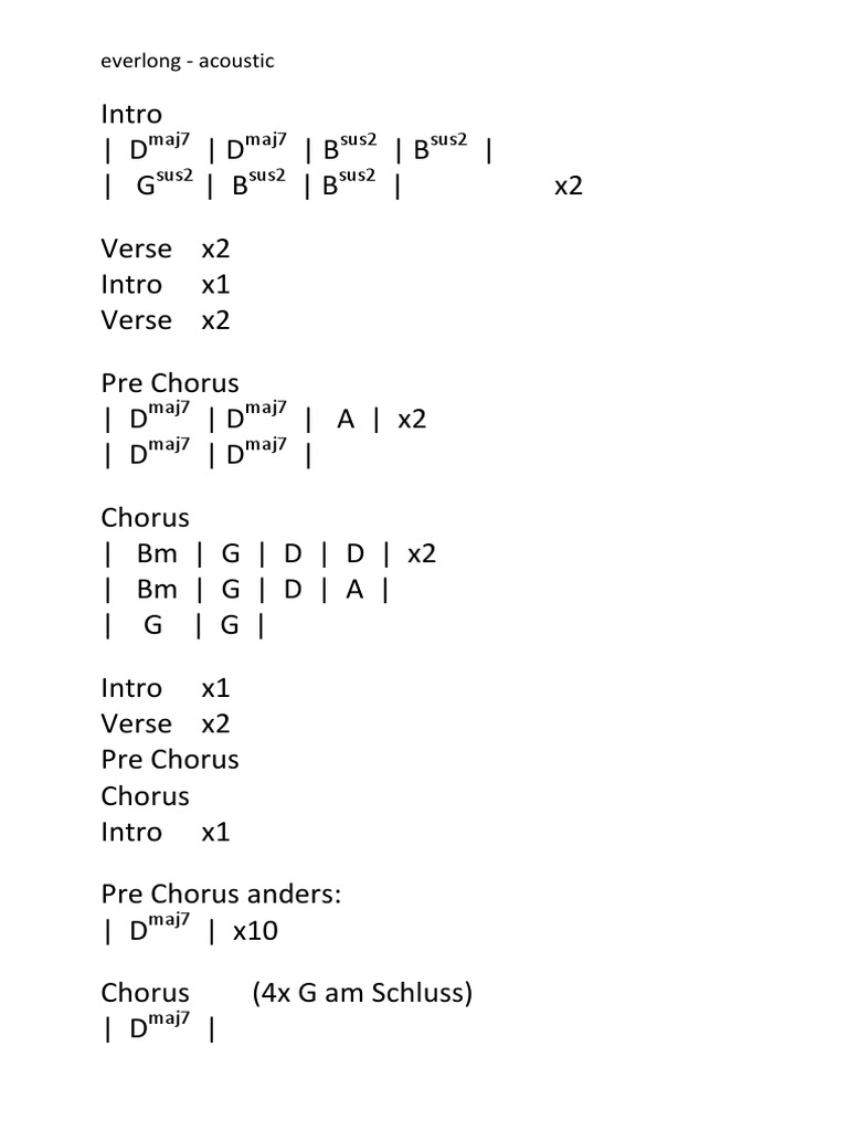 Everlong - Acoustic | PDF