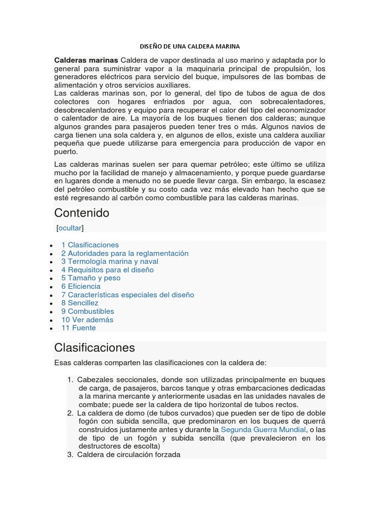 Diseño de Calderas Marinas | PDF | Caldera | Marina de Estados Unidos