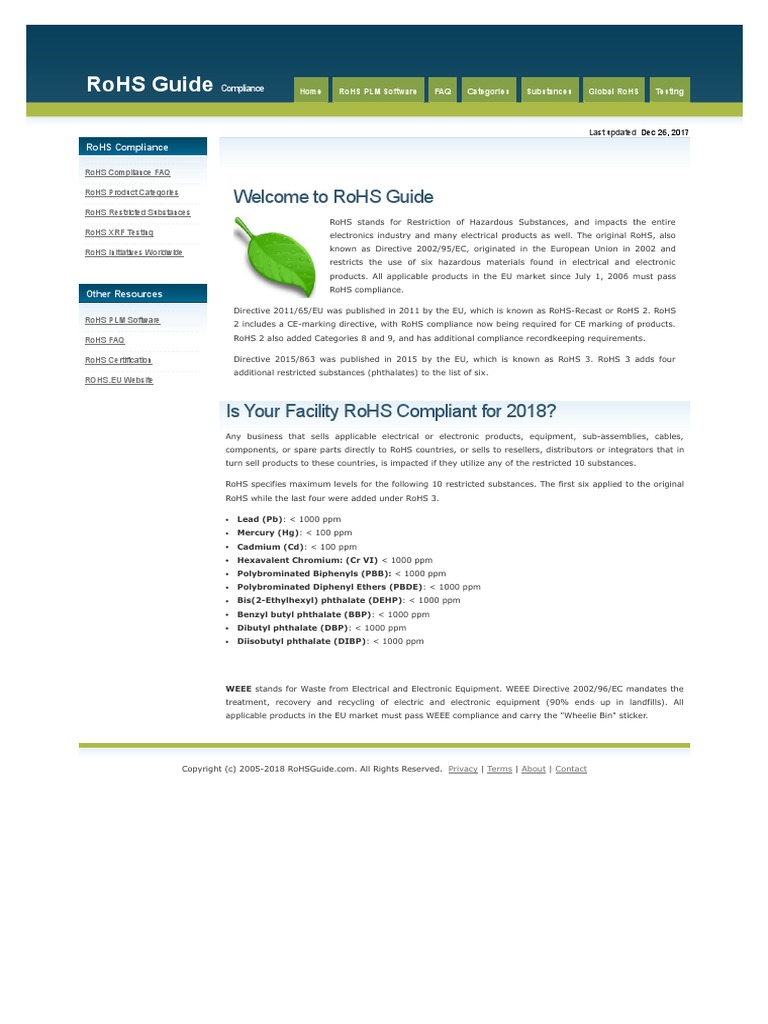 Rohs Compliance Certificate Template