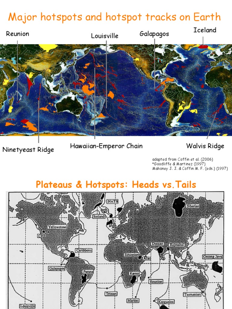Major hotspots and hotspot tracks on Earth | PDF | Igneous Rock ...