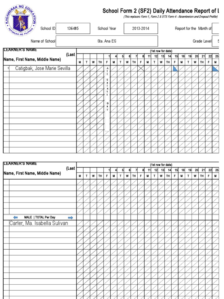 School Form 2 With Sample | PDF | Cognition | Behavior Modification