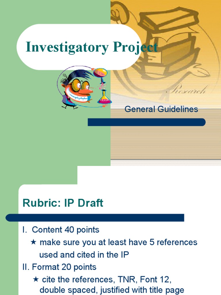 Investigatory Project Parts | PDF | Science | Cognition