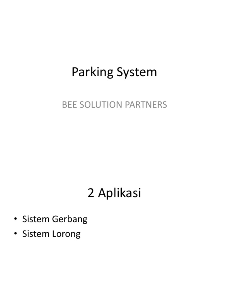 Parking System: Bee Solution Partners | PDF