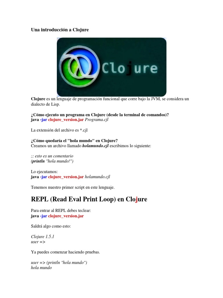 Una Introducción A Clojure | PDF | Informática
