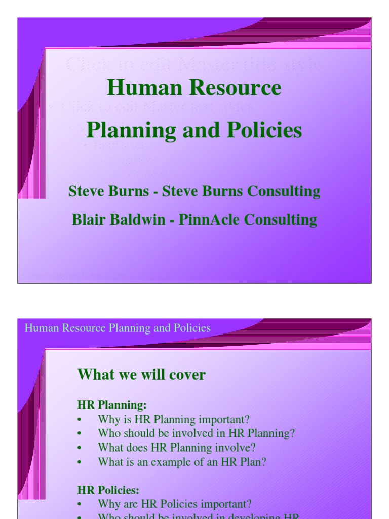 Human Resources Policy and Plan | PDF | Human Resource Management ...