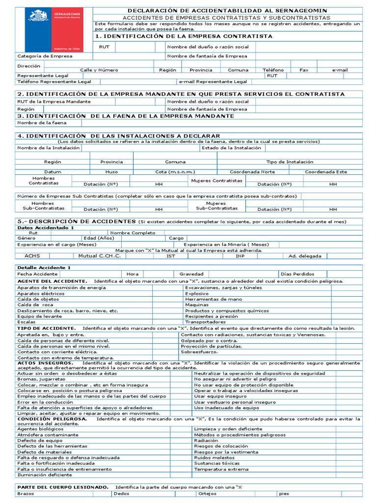 Formulario de Seguridad Minera E200 SIMIN2.0 | PDF | Herramientas ...