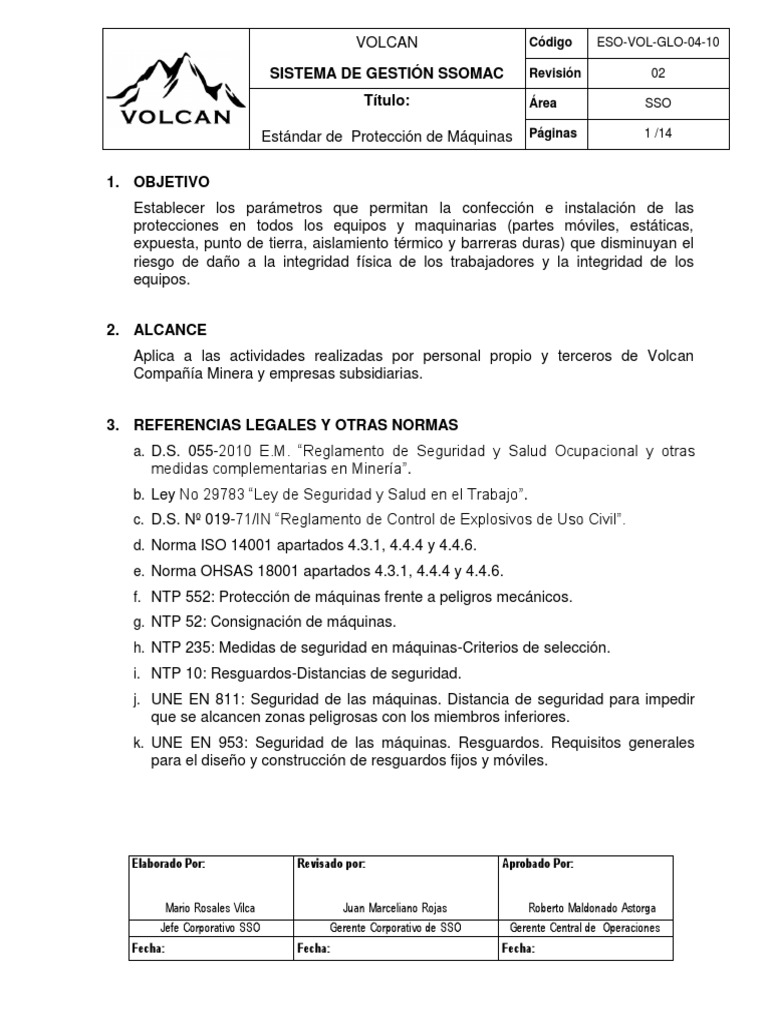 Estándar de Protección de Maquinas | PDF | Engranaje | Transmisión ...