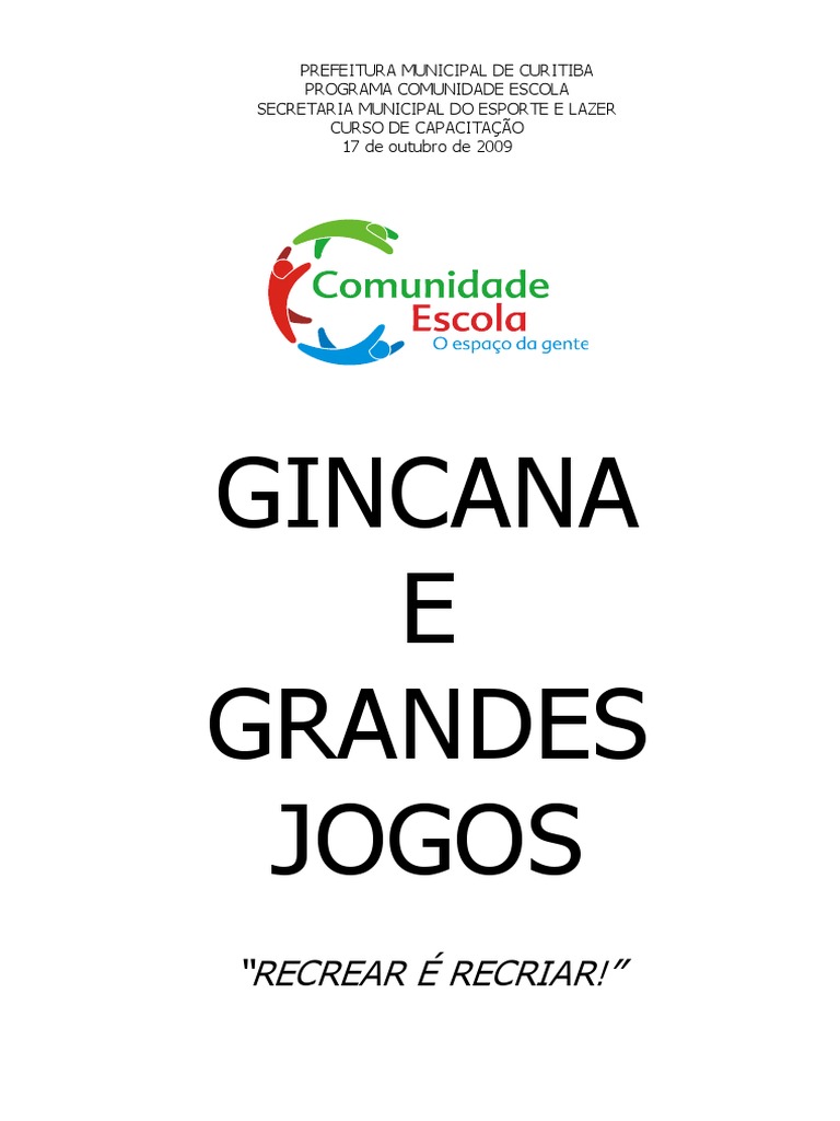 Gincana e Grandes Jogos PDF | PDF | Desenvolvimento profissional | Tempo