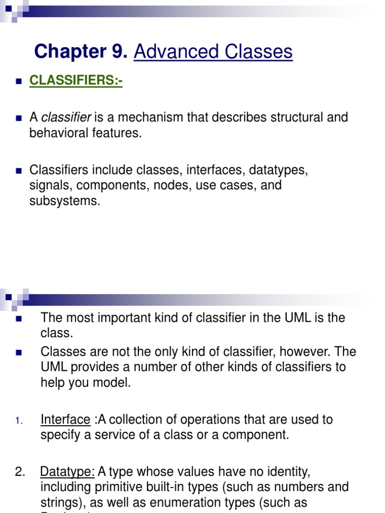 ch-9 Advanced Classes | PDF | Class (Computer Programming) | Parameter ...