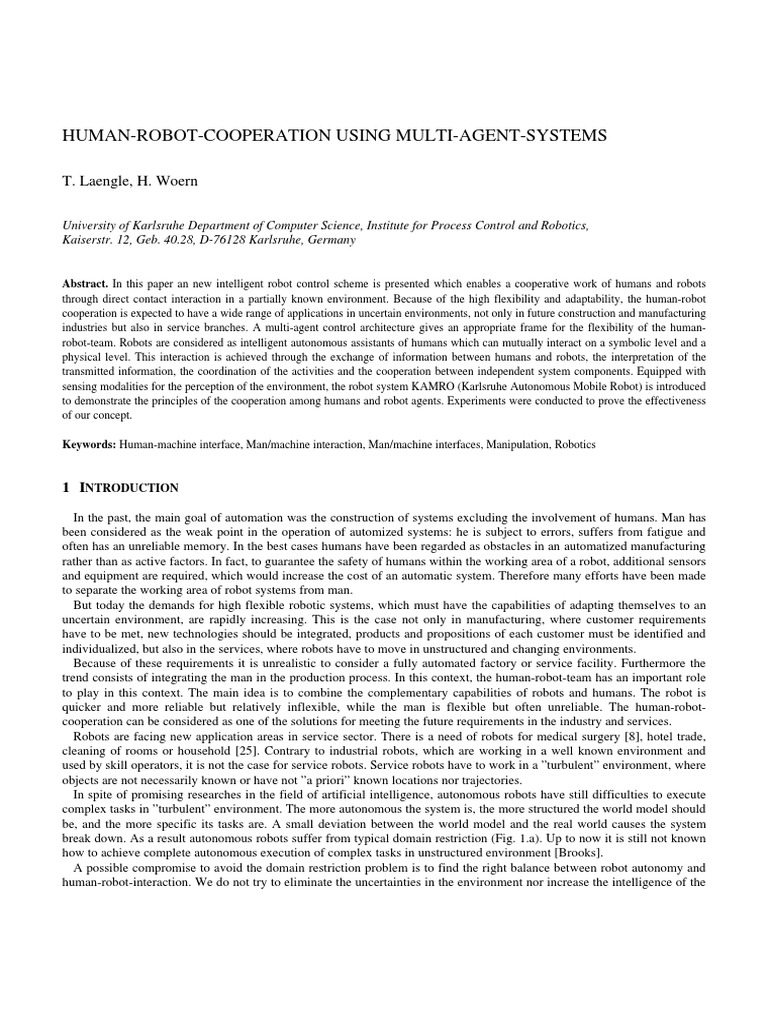 Multi Agent Robotics Download Free Pdf Robot Robotics