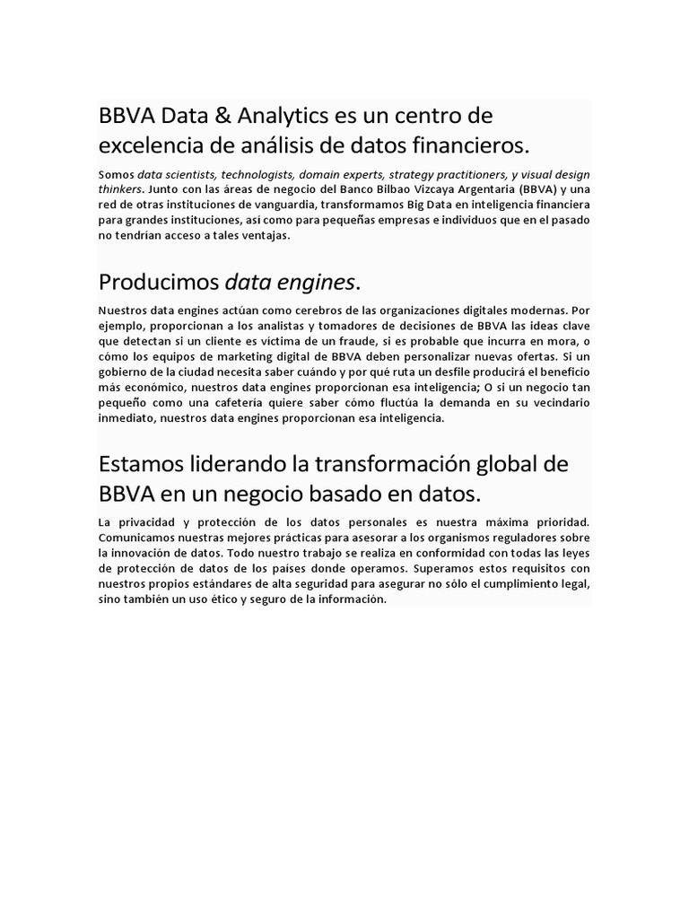 BBVA Data | PDF