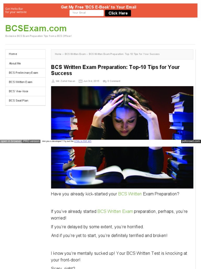 BCS Written Exam Preparation Top 10 Tips For Your | PDF | Test ...