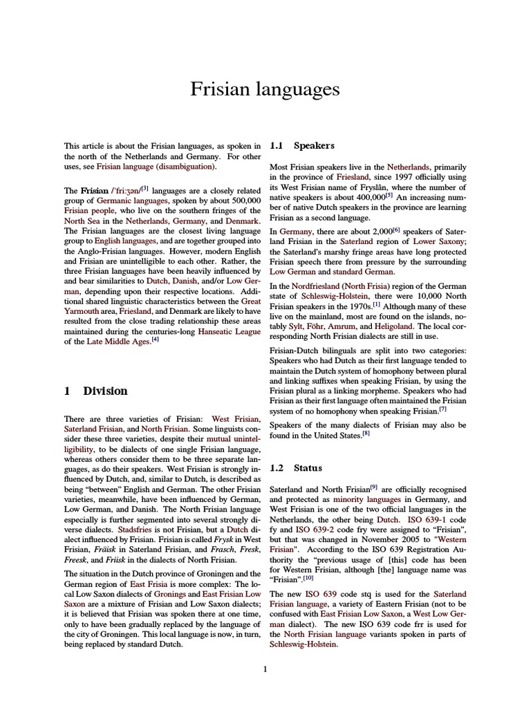 Frisian Languages | PDF | Languages | Language Arts & Discipline