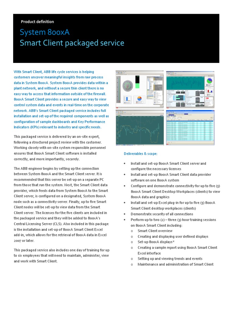 3BUS095767 A en 800xa Smart Client Packaged Service Product Definition | PDF | Client (Computing ...