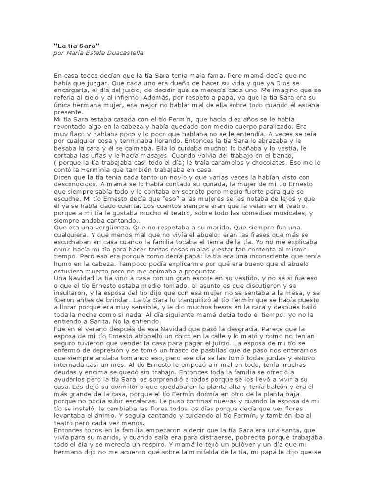La Tía Sara Maria | PDF | Sarah | Ocio