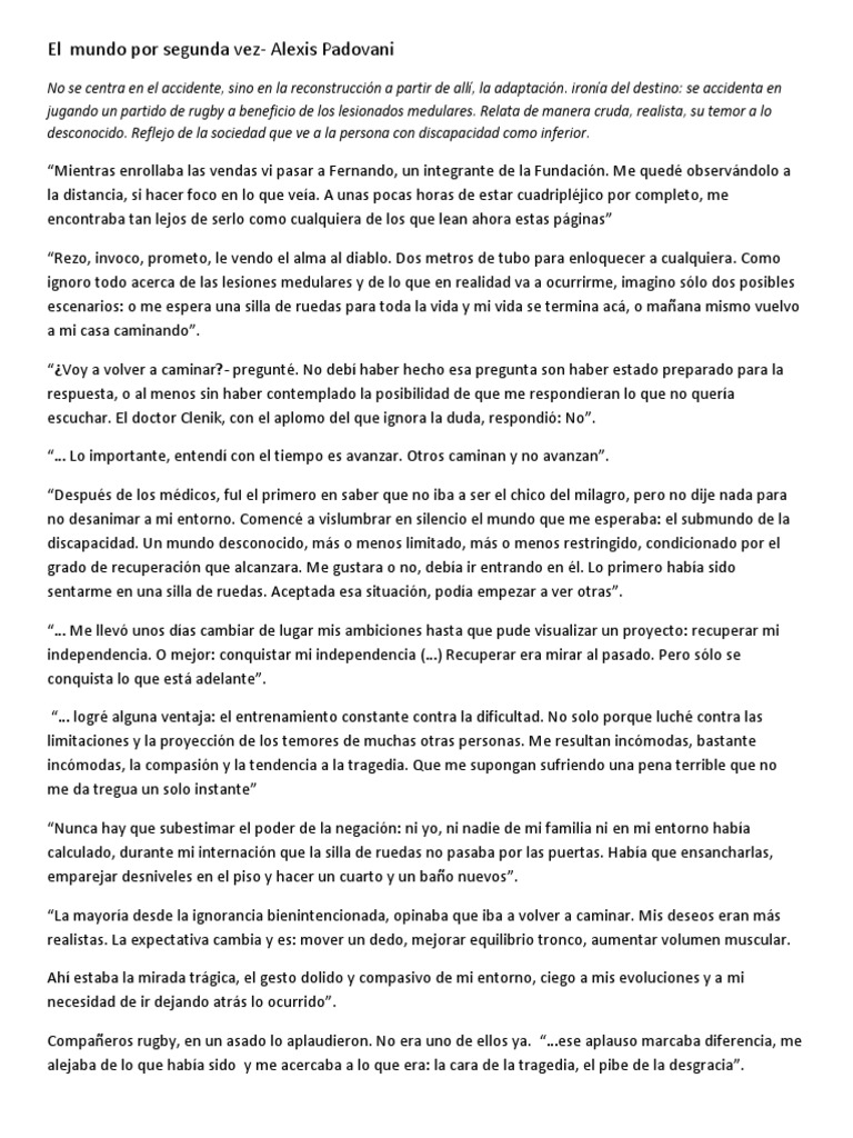 El Mundo Por Segunda Vez | PDF | Relaciones personales, crianza y ...