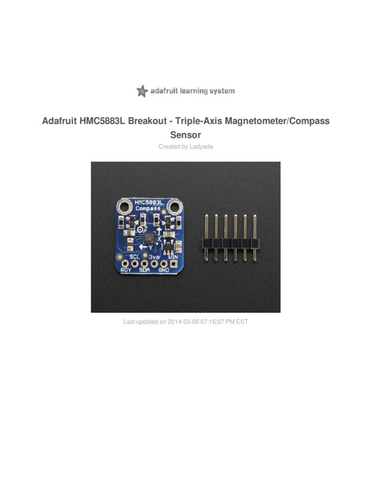 HMC5883L AdaFruit DataSheet | PDF | Arduino | Magnetometer