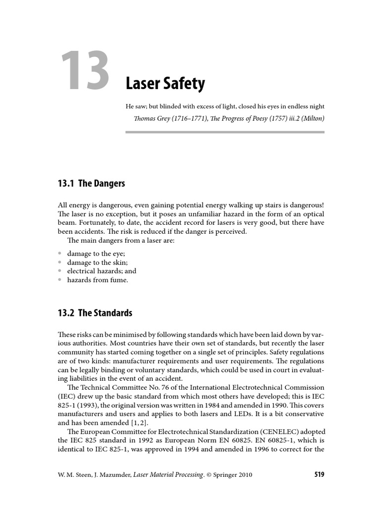 R1 Laser Safety | PDF | Optics | Science
