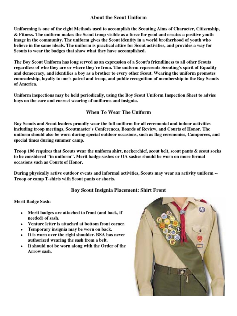 BSA Scout Uniform | PDF | Scouting | Youth Organizations