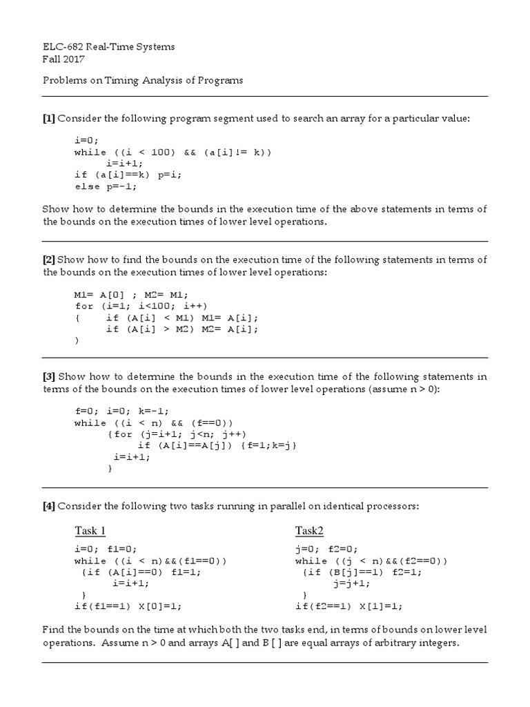 Timing Analysis of Real-Time Programs: Determining Worst-Case Execution Times of Code Segments ...