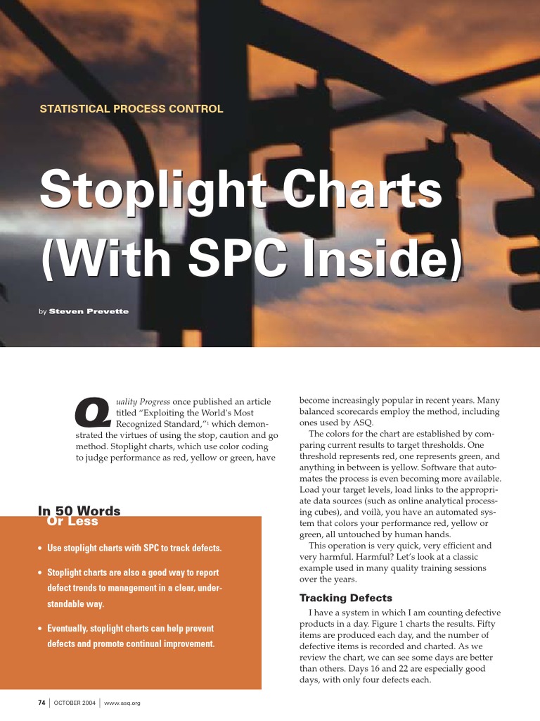 Stoplight Charts (With SPC Inside) PDF | PDF | Experiment | Statistics