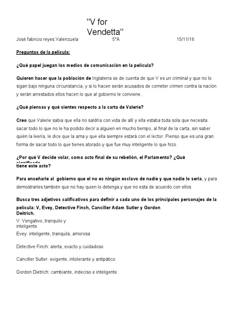 V For Vendetta | PDF | Formas de gobierno | Violencia