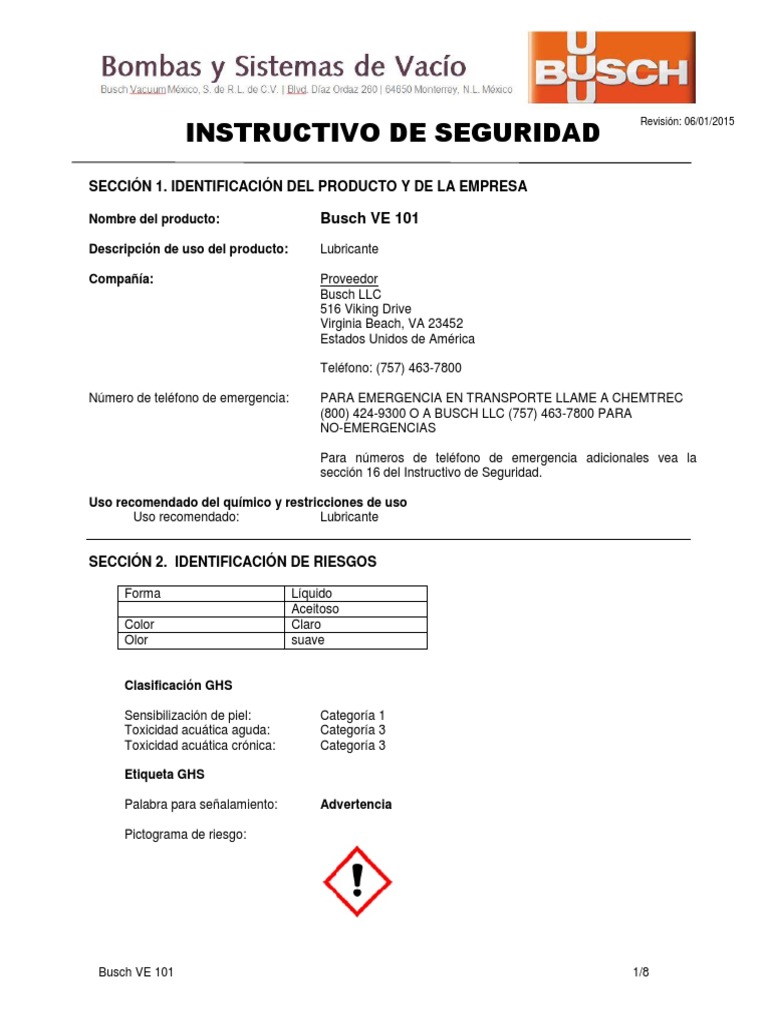 11 - Busch Ve 101 (SP) | PDF | Carbón | Agua