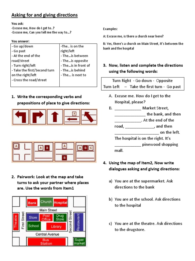 Asking For and Giving Directions | PDF | Linguistic Typology ...