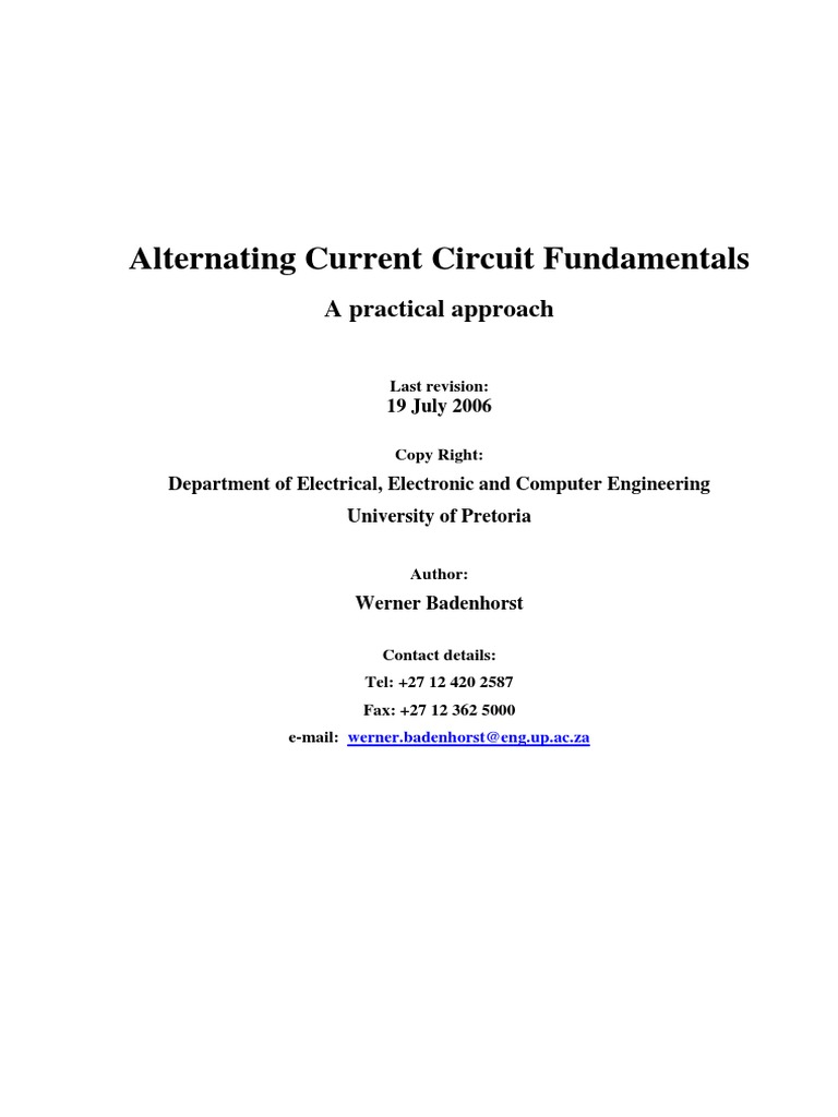 Alternating Current Circuit Fundamentals - A Practical Approach PDF ...