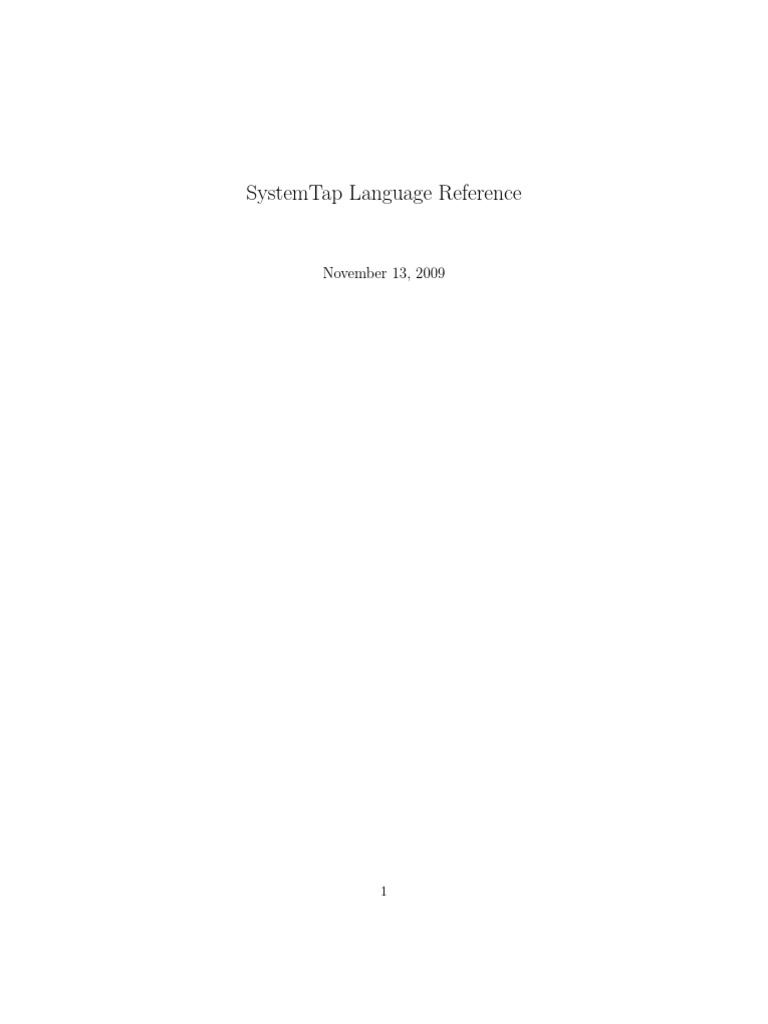 SystemTap - Language Reference | PDF | Gnu | Free Software