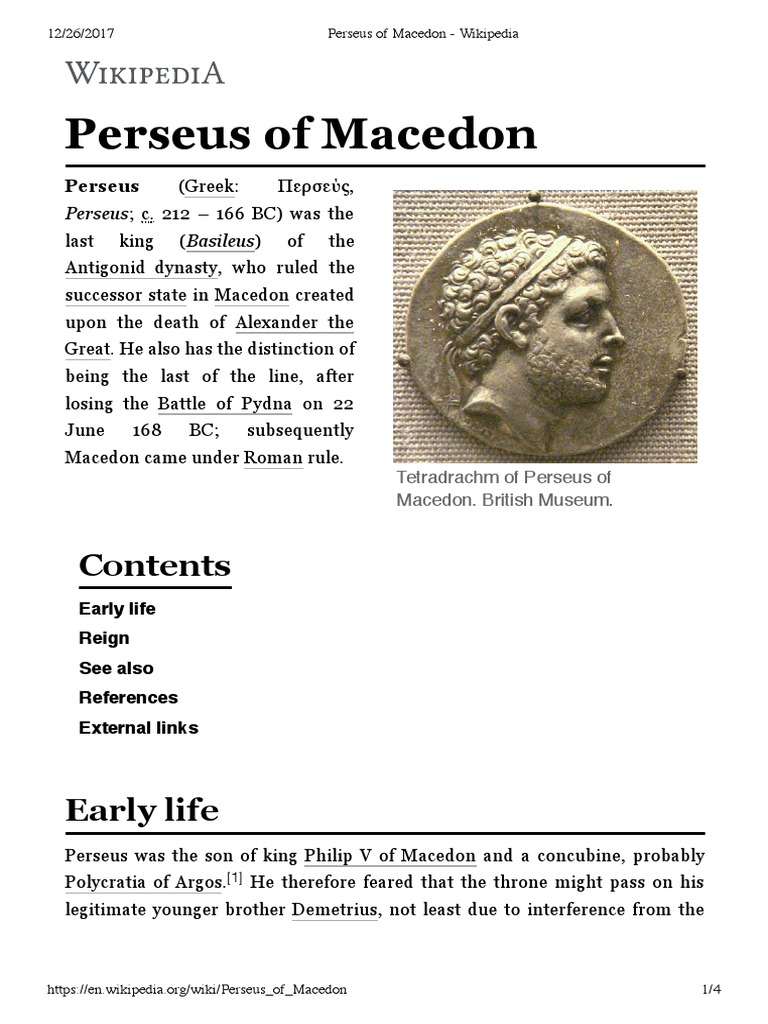 Perseus of Macedon | PDF | 1st Millennium Bc | Classical Antiquity
