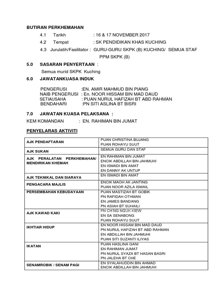 Butiran Perkhemahan | PDF