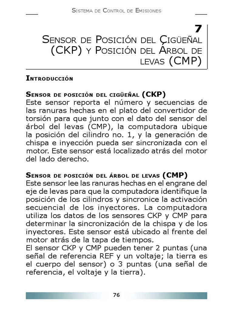 Sensor de Posición de Cigueñal (CKP) y Posición Del Árbol de Levas (CMP) PDF | PDF | Bienes ...