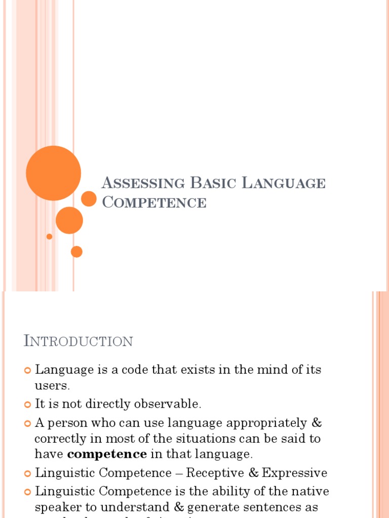 Assessing Basic Language Competence | PDF | Hearing Loss | Language ...